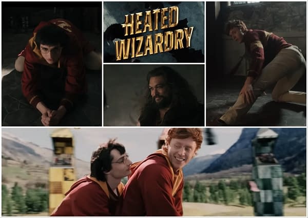 SNL: Harry Potter & Ron Weasley's "Heated Rivalry"; Jason Momoa/Hagrid