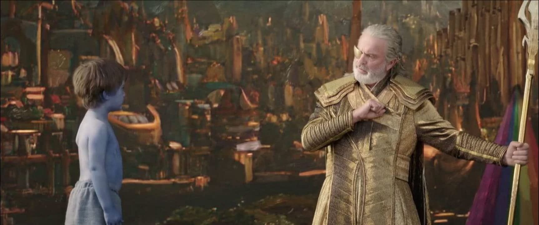 Thor Ragnarok Sam Neill Recalls His Awkward Odin Cameo