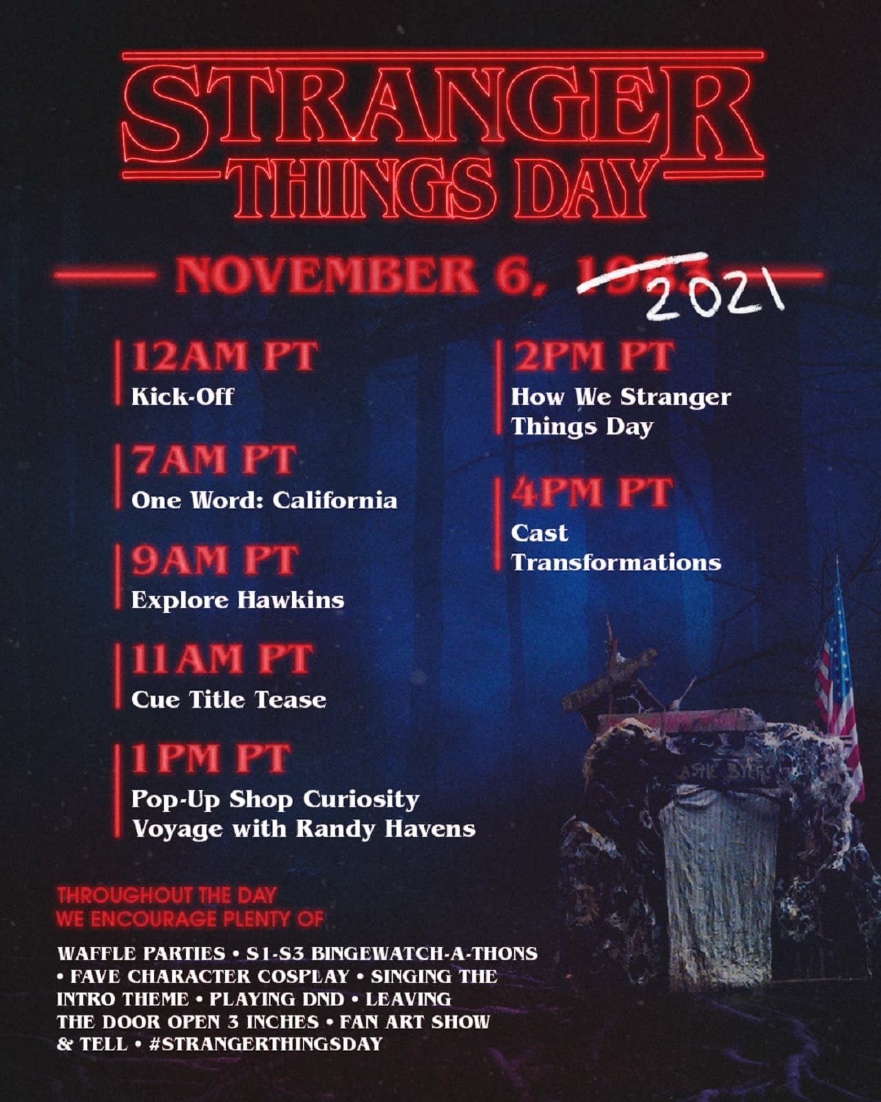 Stranger Things Day Schedule Previews Ep Titles Hawkins Map More