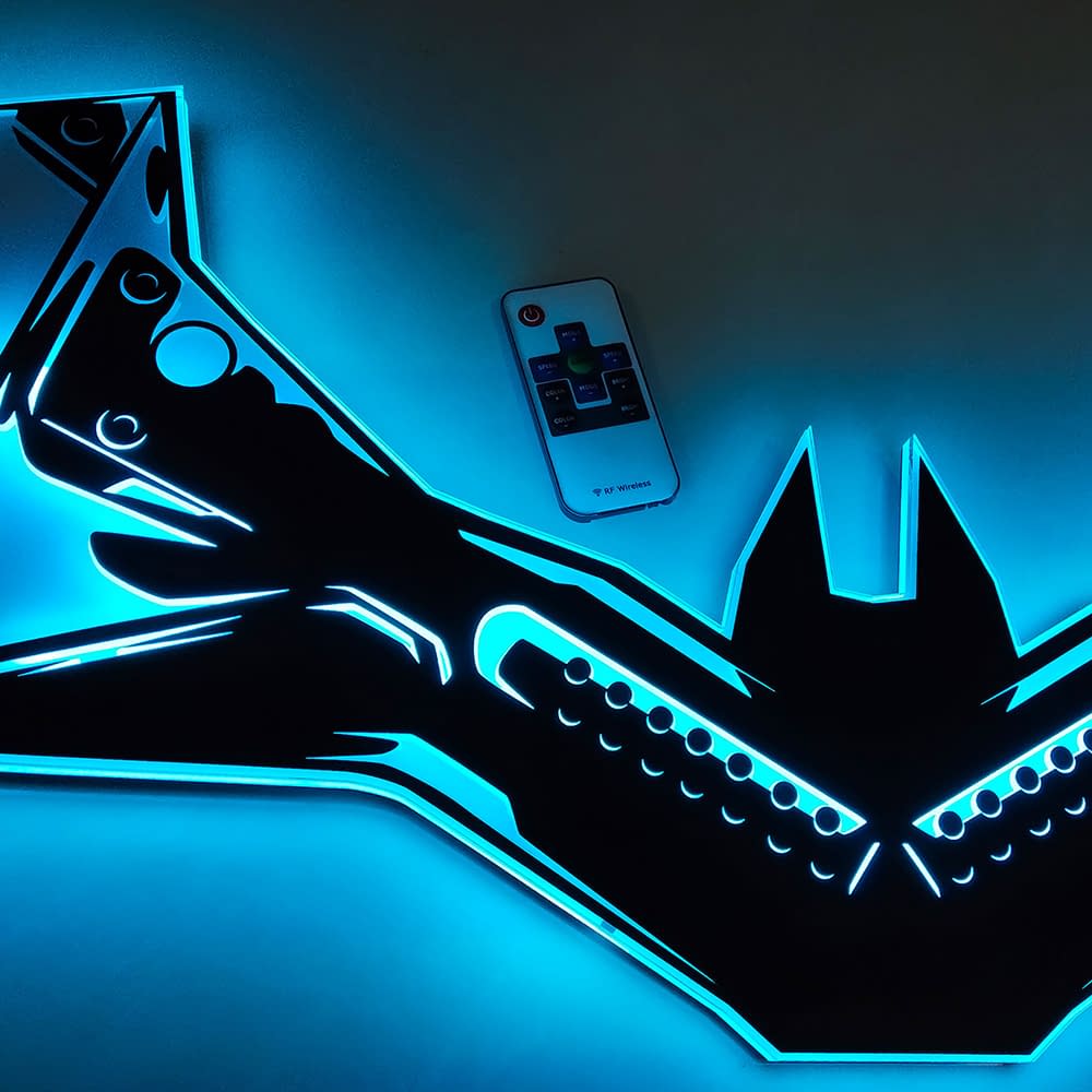 Light Up Your Batcave with The Batman Vengeance Batwing Wall Light