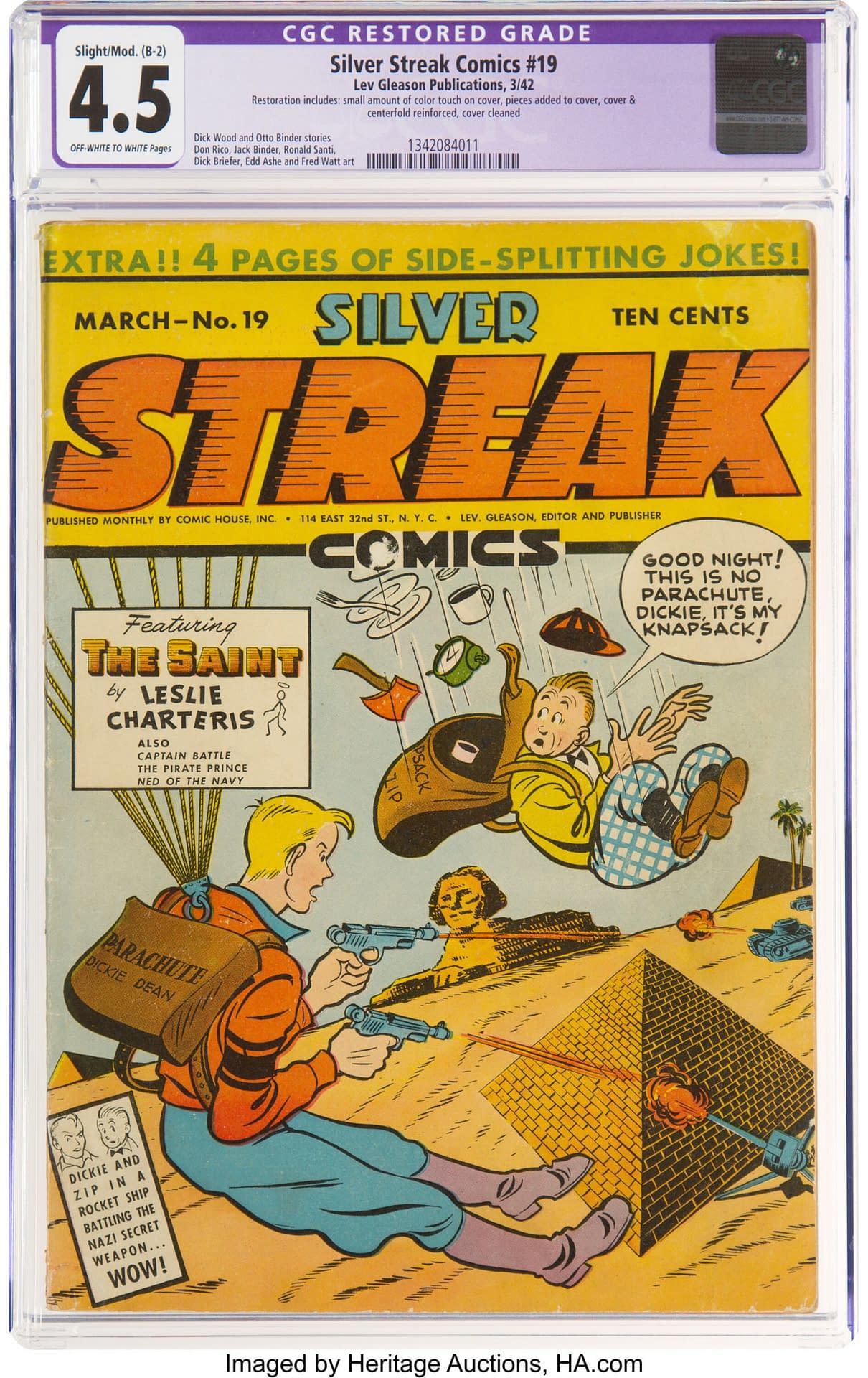 The Saint & Lev Gleason's Silver Streak Comics, Up for Auction