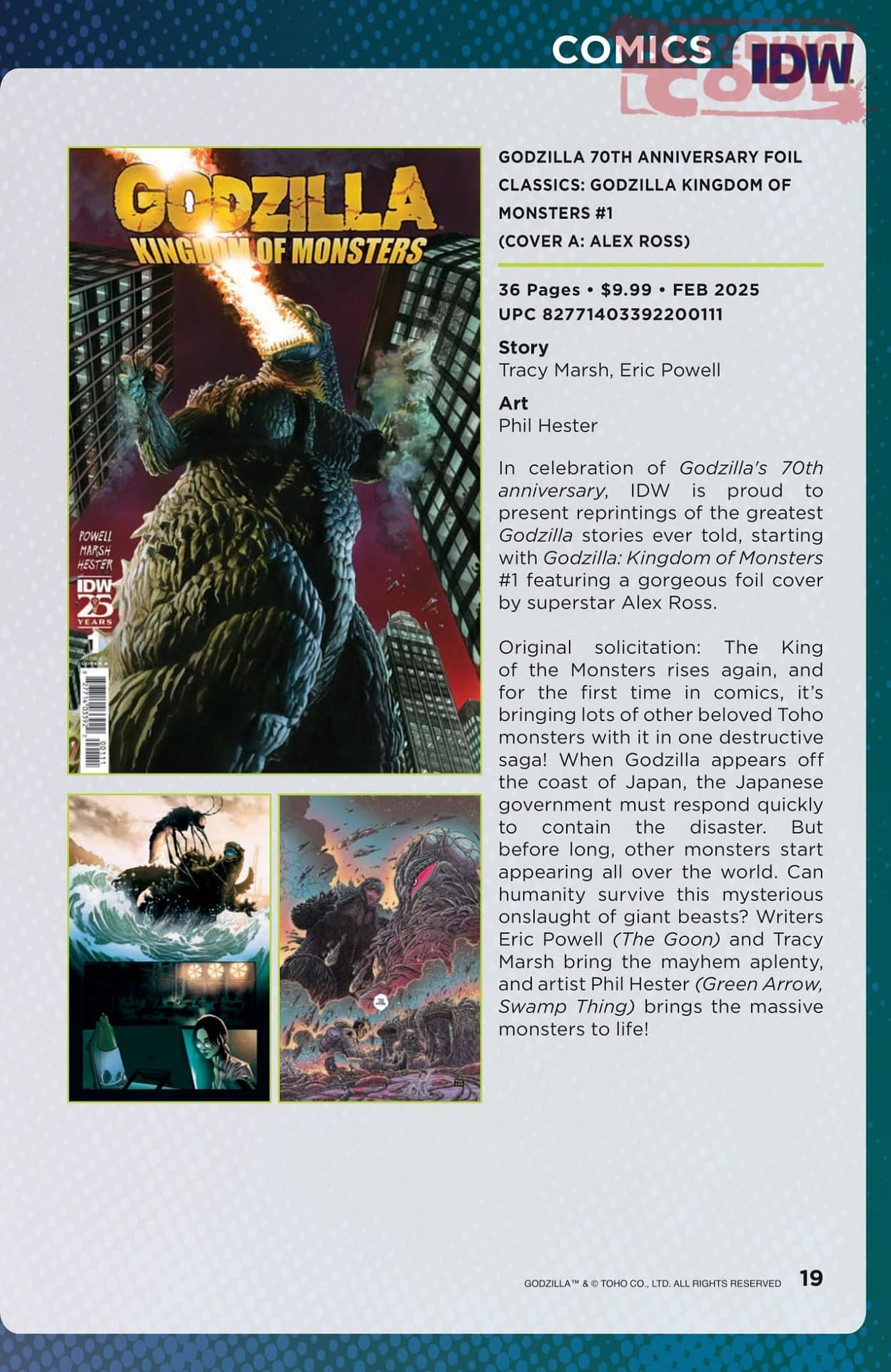 Godzilla 70th Anniversary But No Sonic in IDW February 2025 Solicits