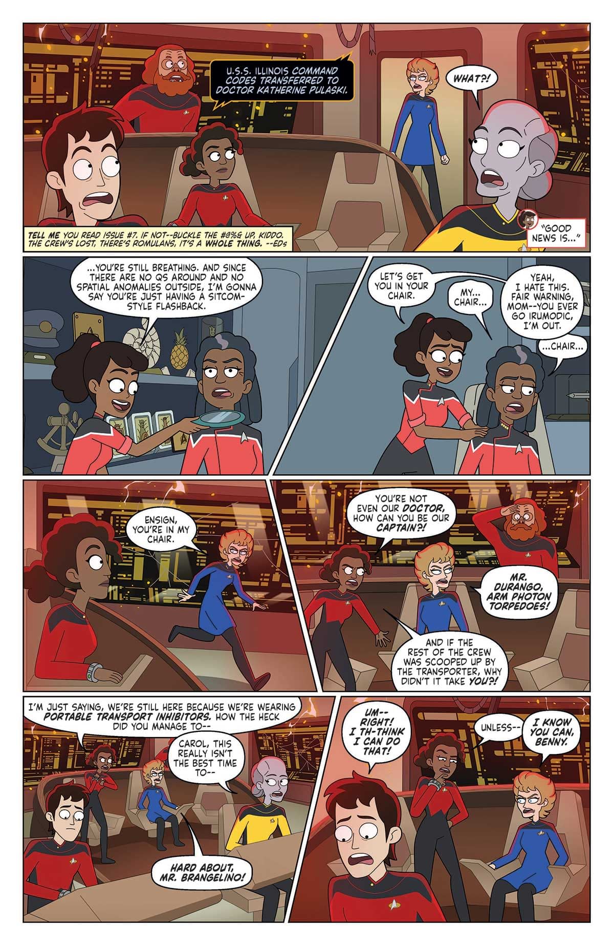 Star Trek: Lower Decks #8 Preview: Crashing Ships, Bonding Moms