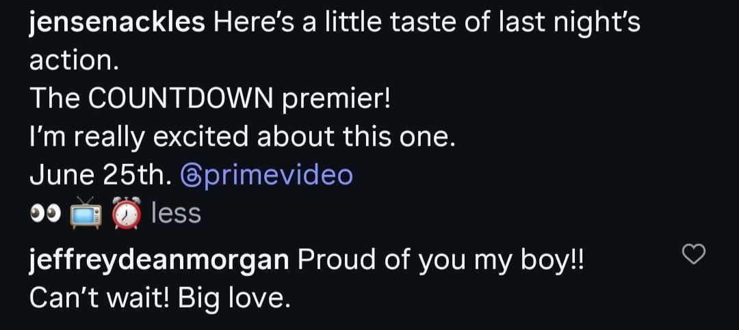 Countdown Star Jensen Ackles Gets "Big Love" From Jeffrey Dean Morgan