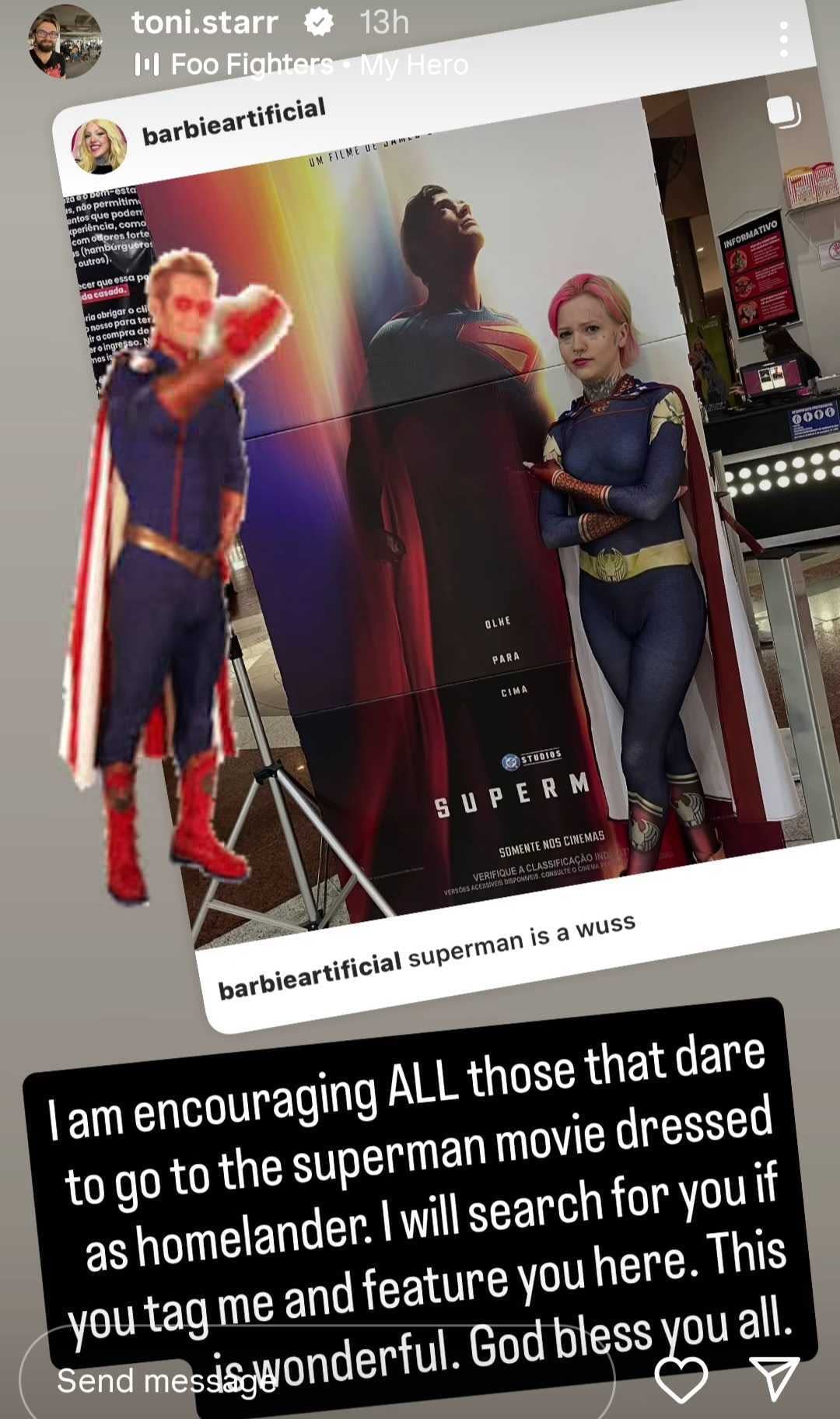 The Boys: Starr Encourages Homelander Cosplay at Superman Showings