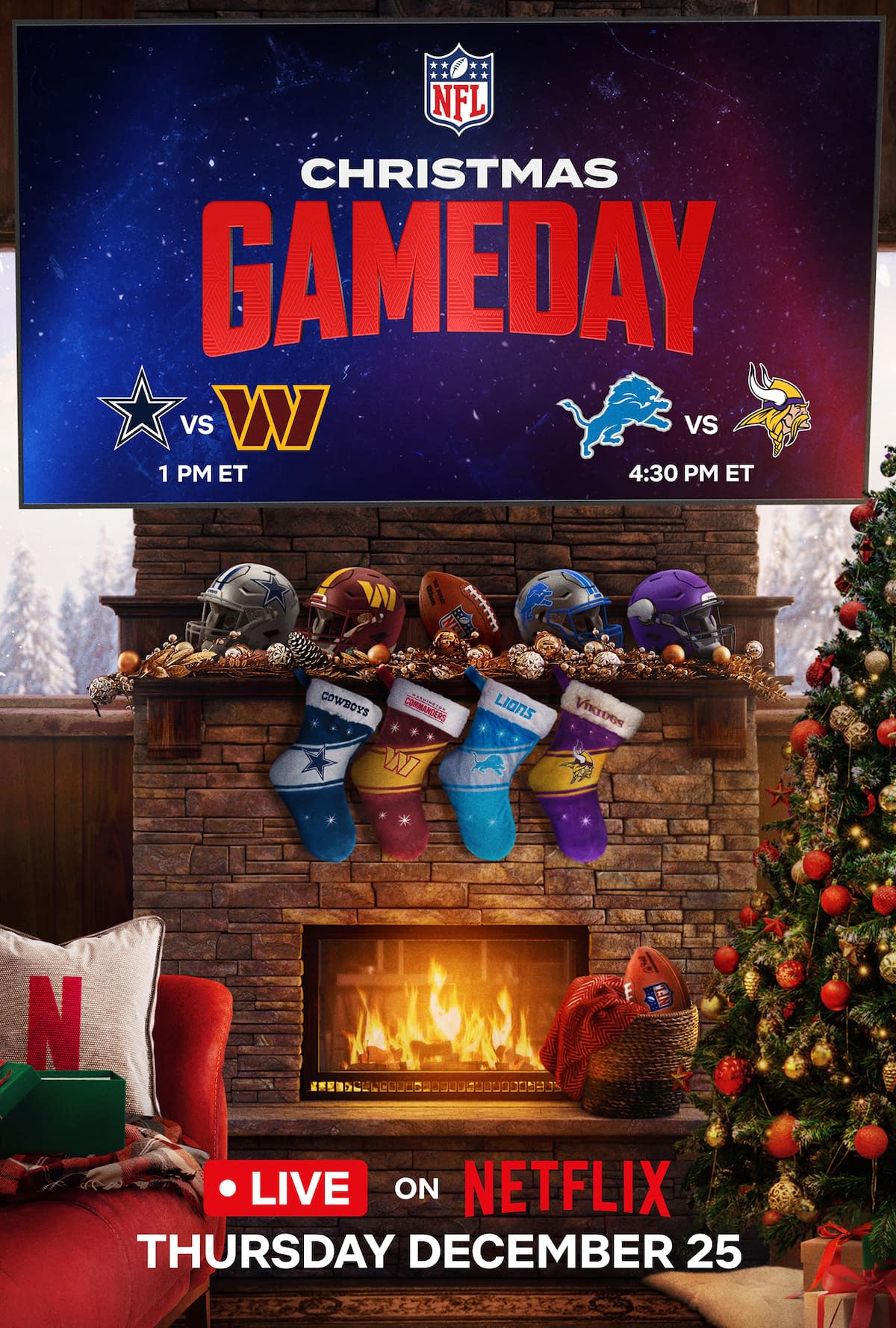 Netflix's NFL Christmas Gameday: Cowboys/Commanders; Lions/Vikings