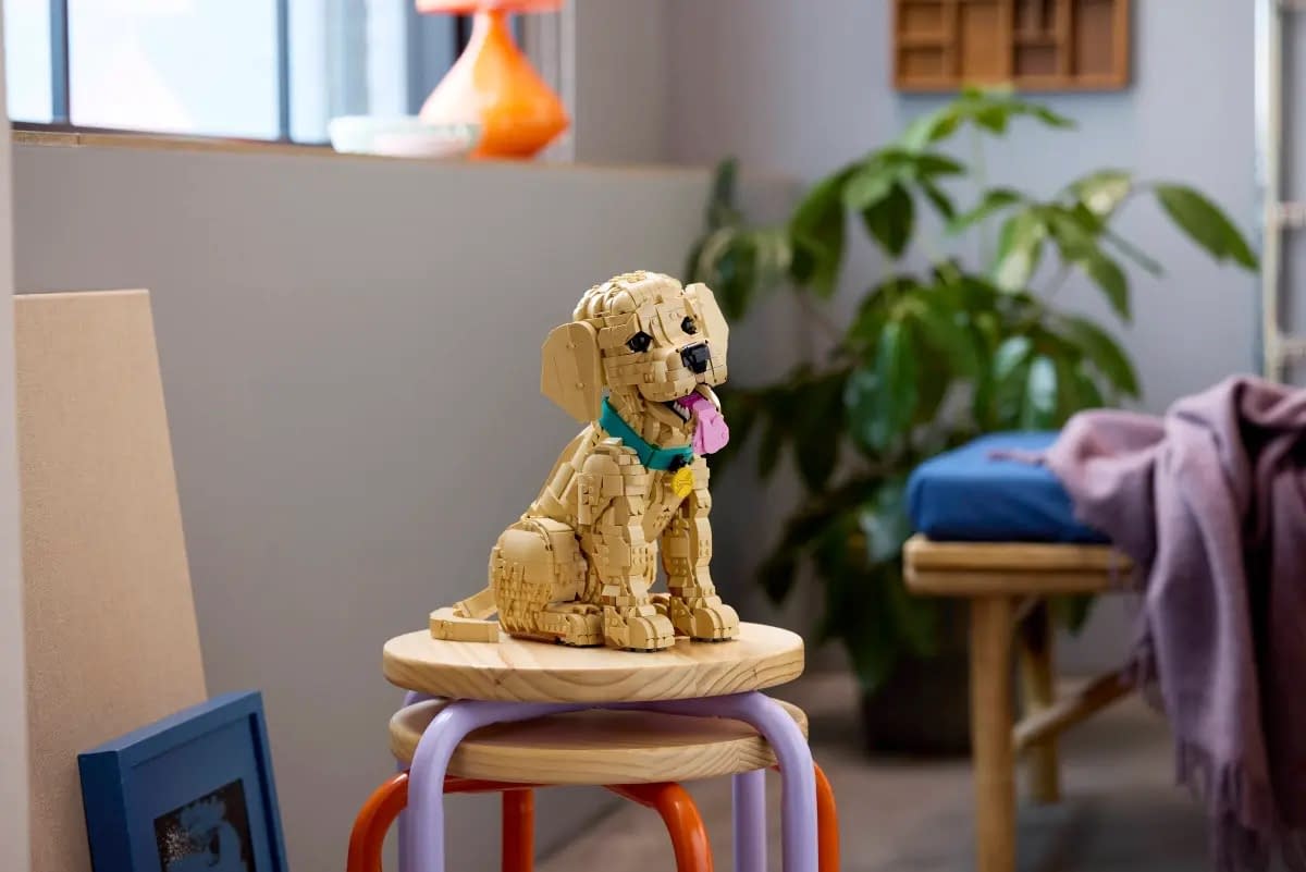 Build Your Own Pet with the LEGO Icons Golden Retriever Puppy Set
