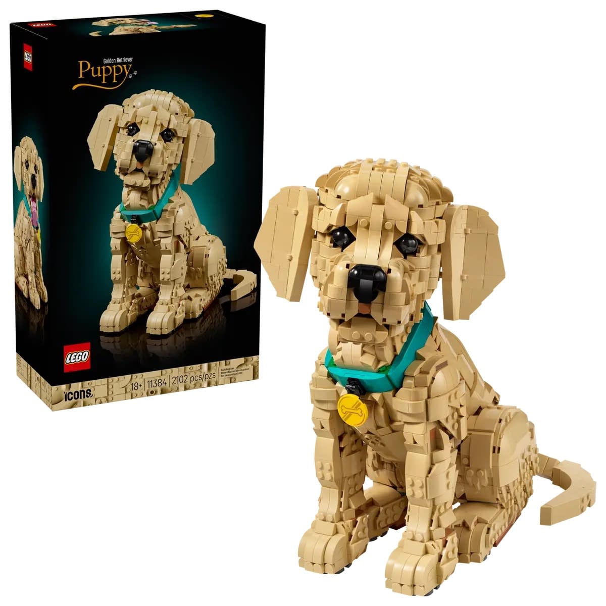 Build Your Own Pet with the LEGO Icons Golden Retriever Puppy Set