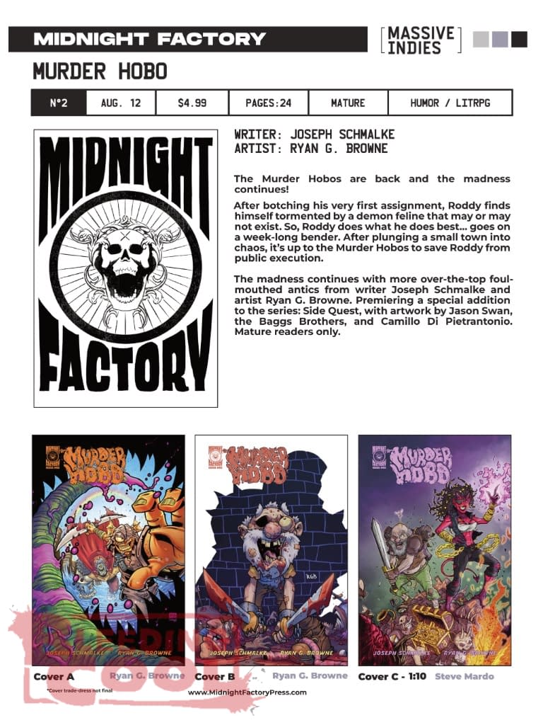 Murder Hobo in Midnight Factory's Official Full August 2026 Solicits