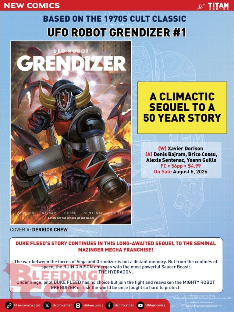 Doctor Who & UFO Robot Grendizer in Titan's August 2026 Full Solicits