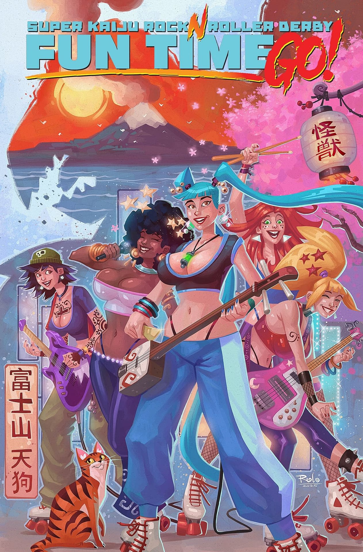Super Kaiju Rock-N-Roller Derby Fun Time Go! Fuji-Tengu Flames