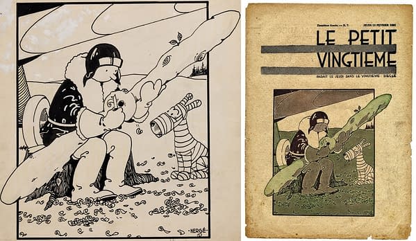 First Tintin Cover Art by Hergé Bidding Passes $1 Million at Auction