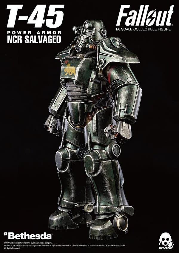 Fallout T-45 NCR Salvaged Power Armor Gets Full Threezero Reveal