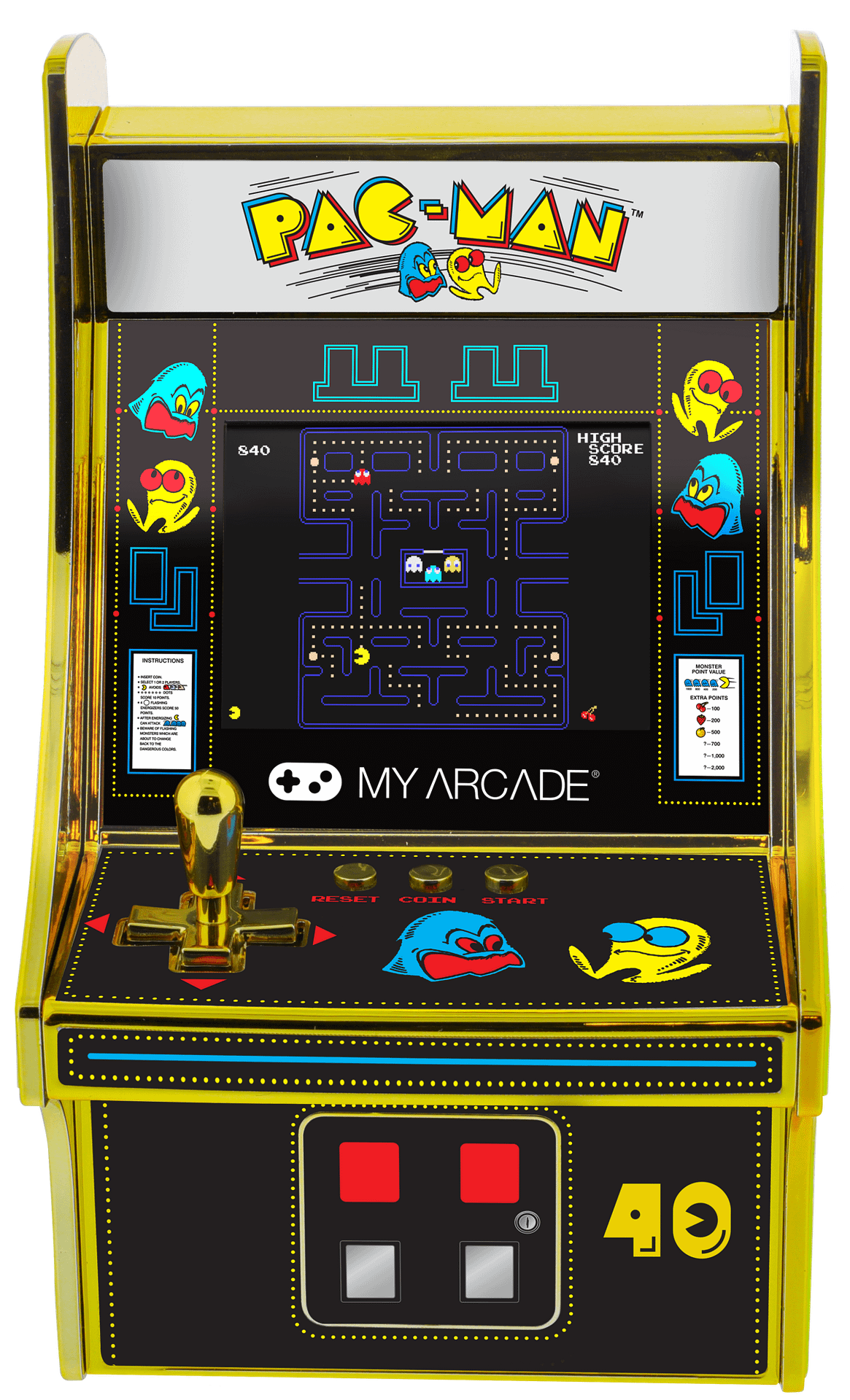 My Arcade Celebrates Pac-Man's 40th With Golden Micro Player
