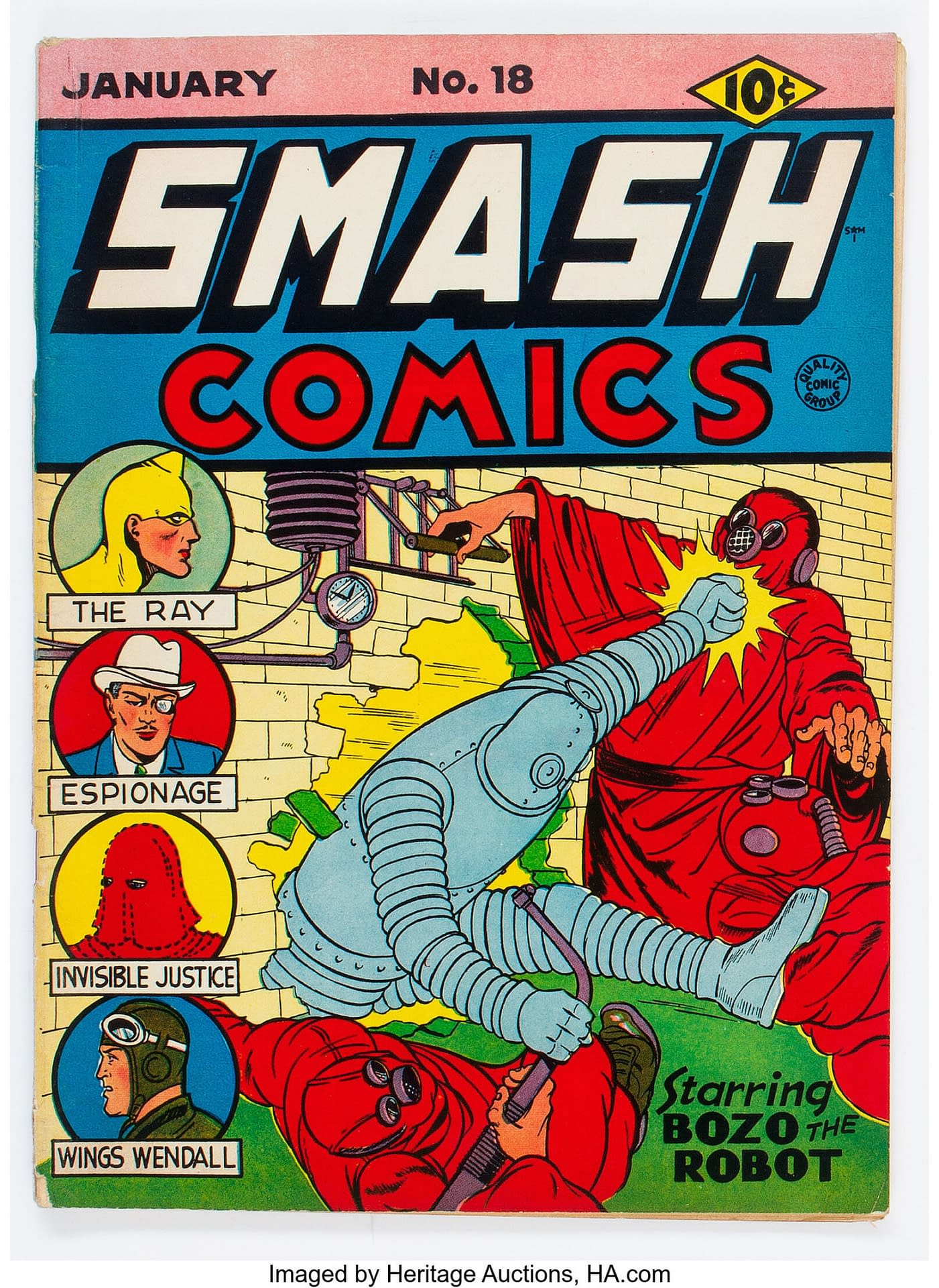 The debut of Jack Cole's Midnight in Smash Comics #18, Up for Auction